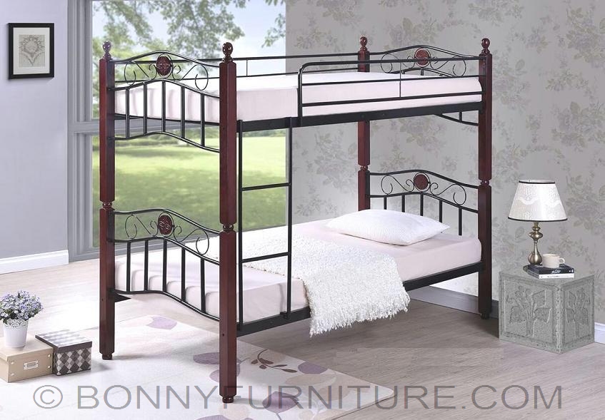 B01 / B03 / B04 / B05 Double Deck Steel Bed with Wooden Post - Bonny ...