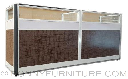 HY4402 Office Table with Partition (Double) - Bonny Furniture